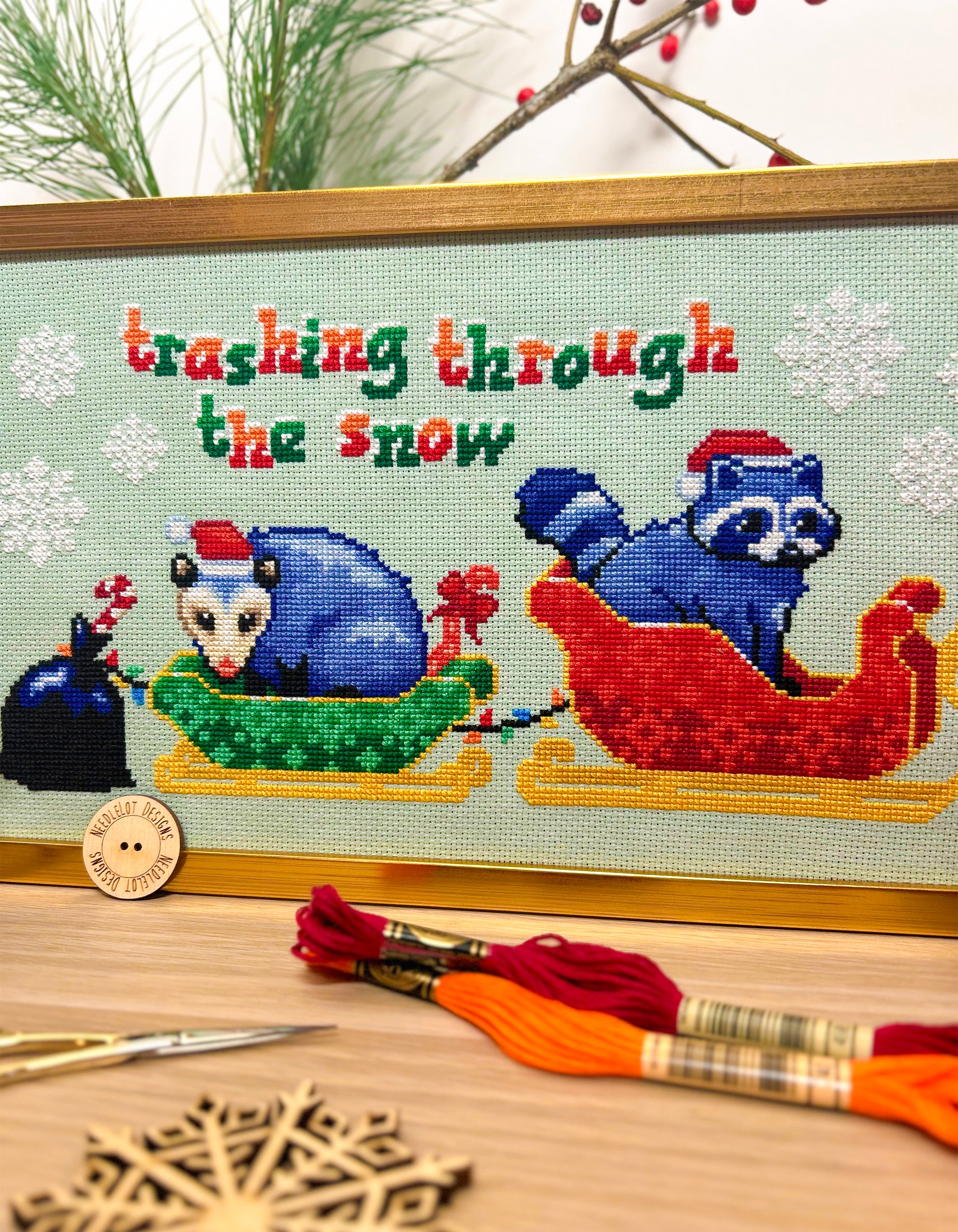 Trashing Through The Snow Cross Stitch Pattern - Needlelot Designs ...
