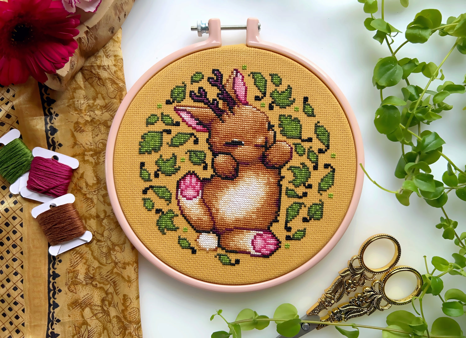 Baby Jackalope Cross Stitch Pattern - NeedleLot Designs
