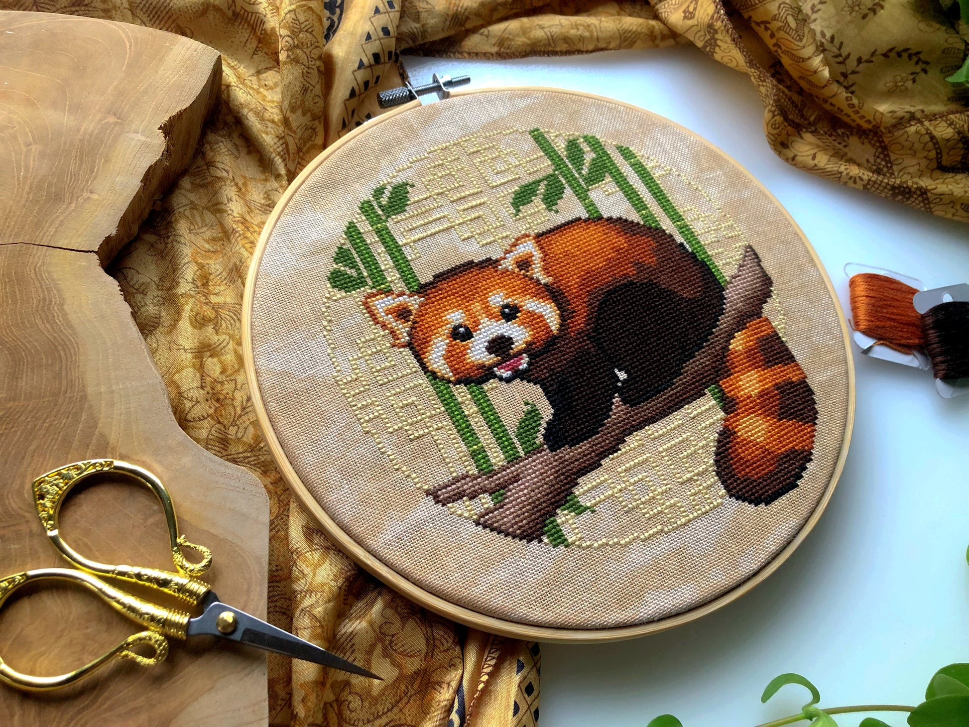 Red Panda Cross Stitch Pattern - NeedleLot Designs