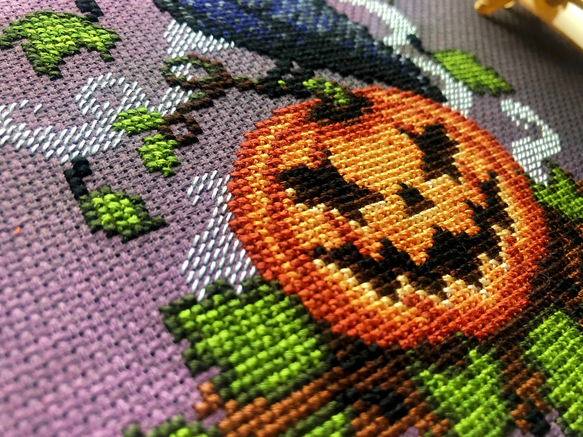 Jack-Crow-Lantern Halloween Cross Stitch Pattern - NeedleLot Designs