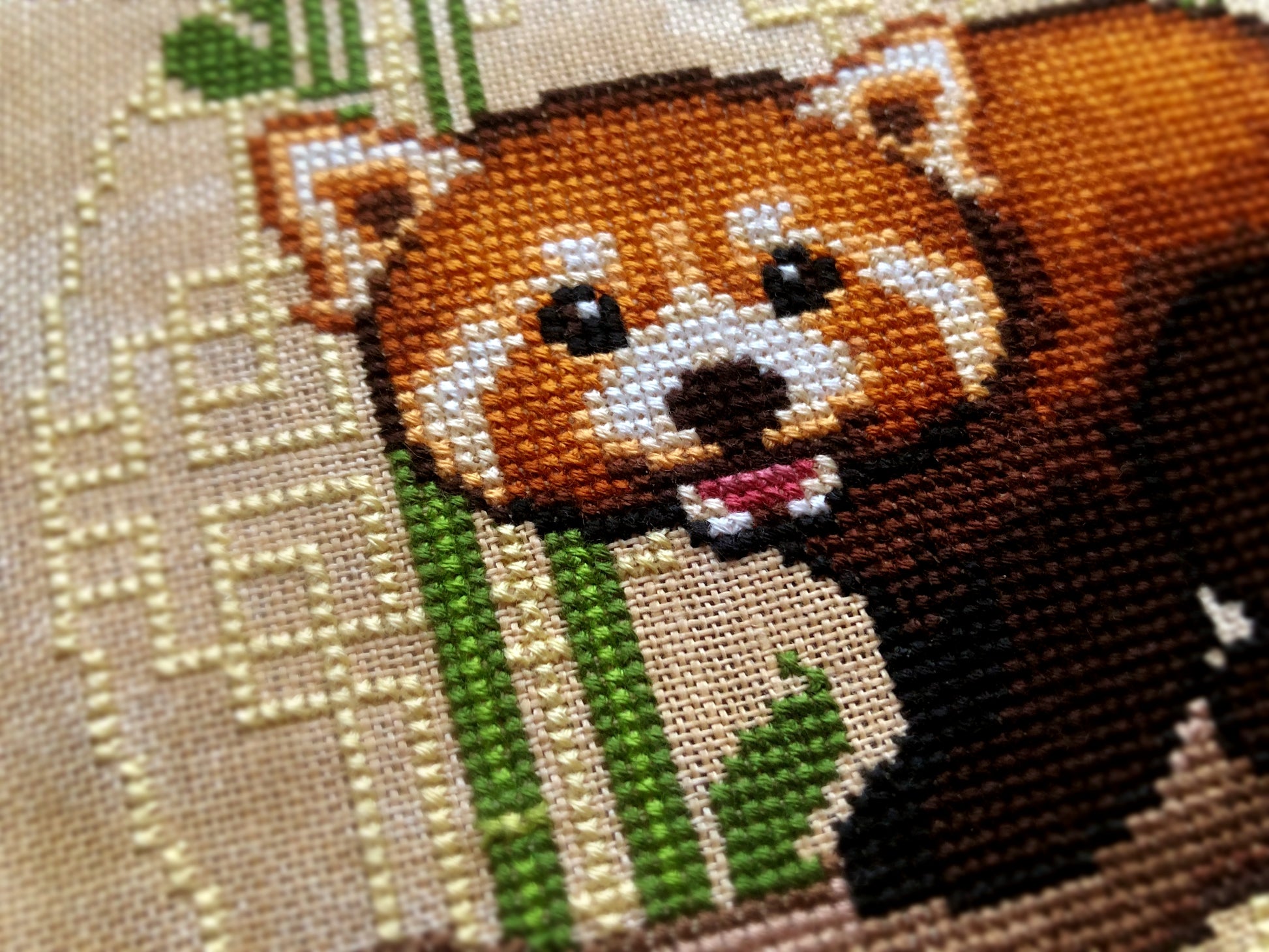 Red Panda Cross Stitch Pattern - NeedleLot Designs