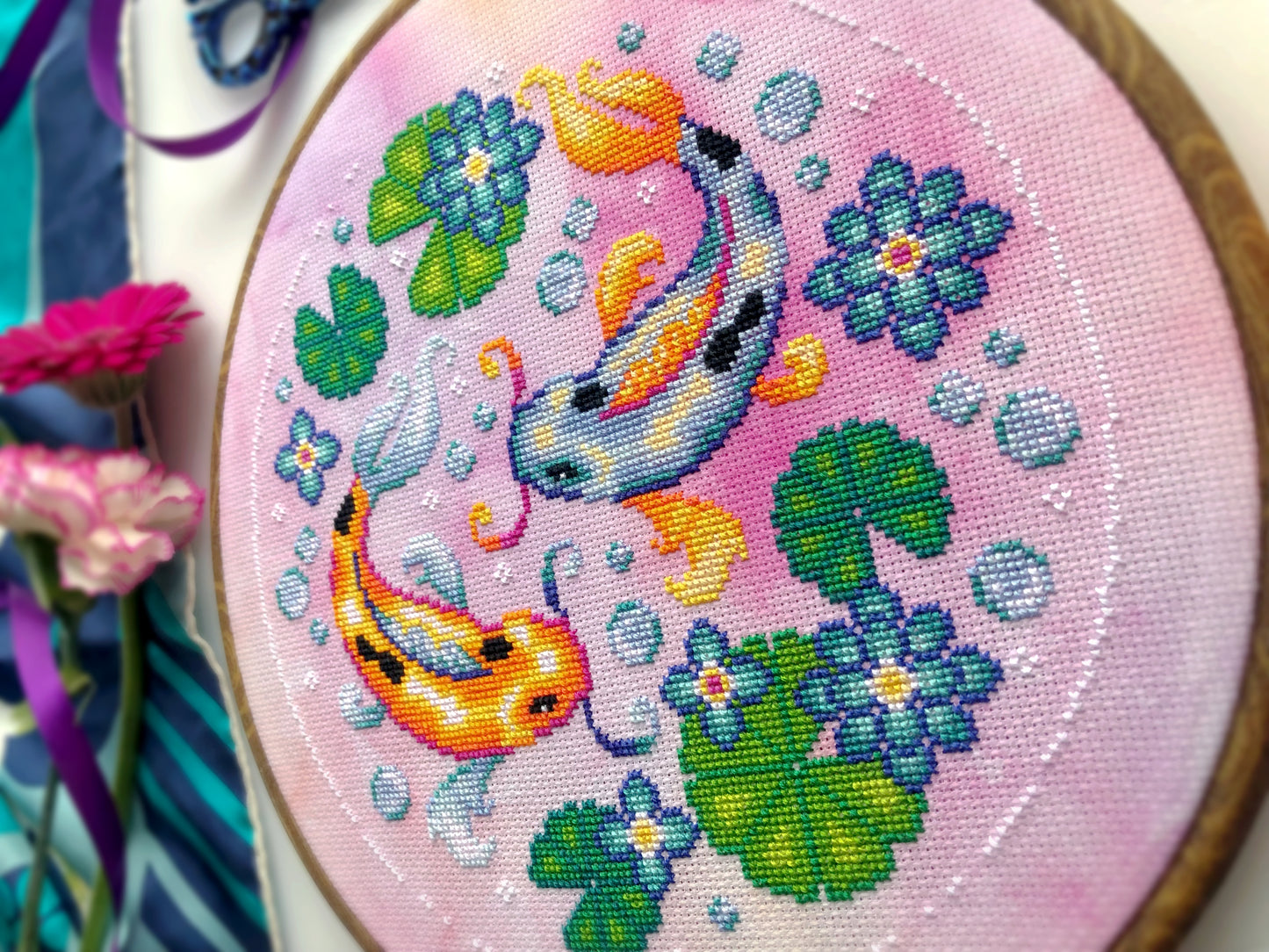 Koi Fish Cross Stitch Pattern - NeedleLot Designs
